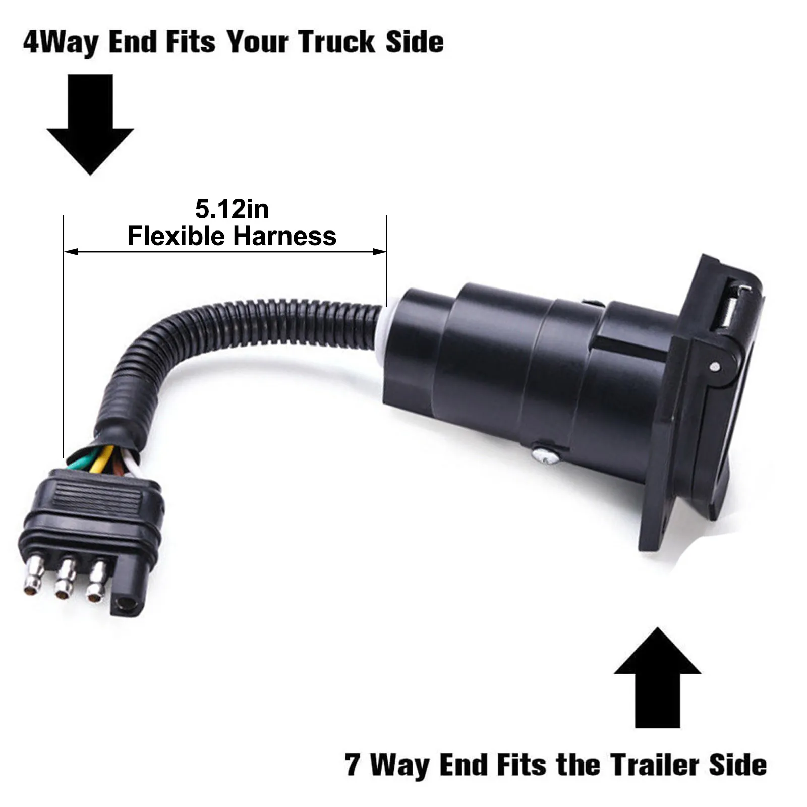 7-Way Round Blade trailer electrical plug adapter...
