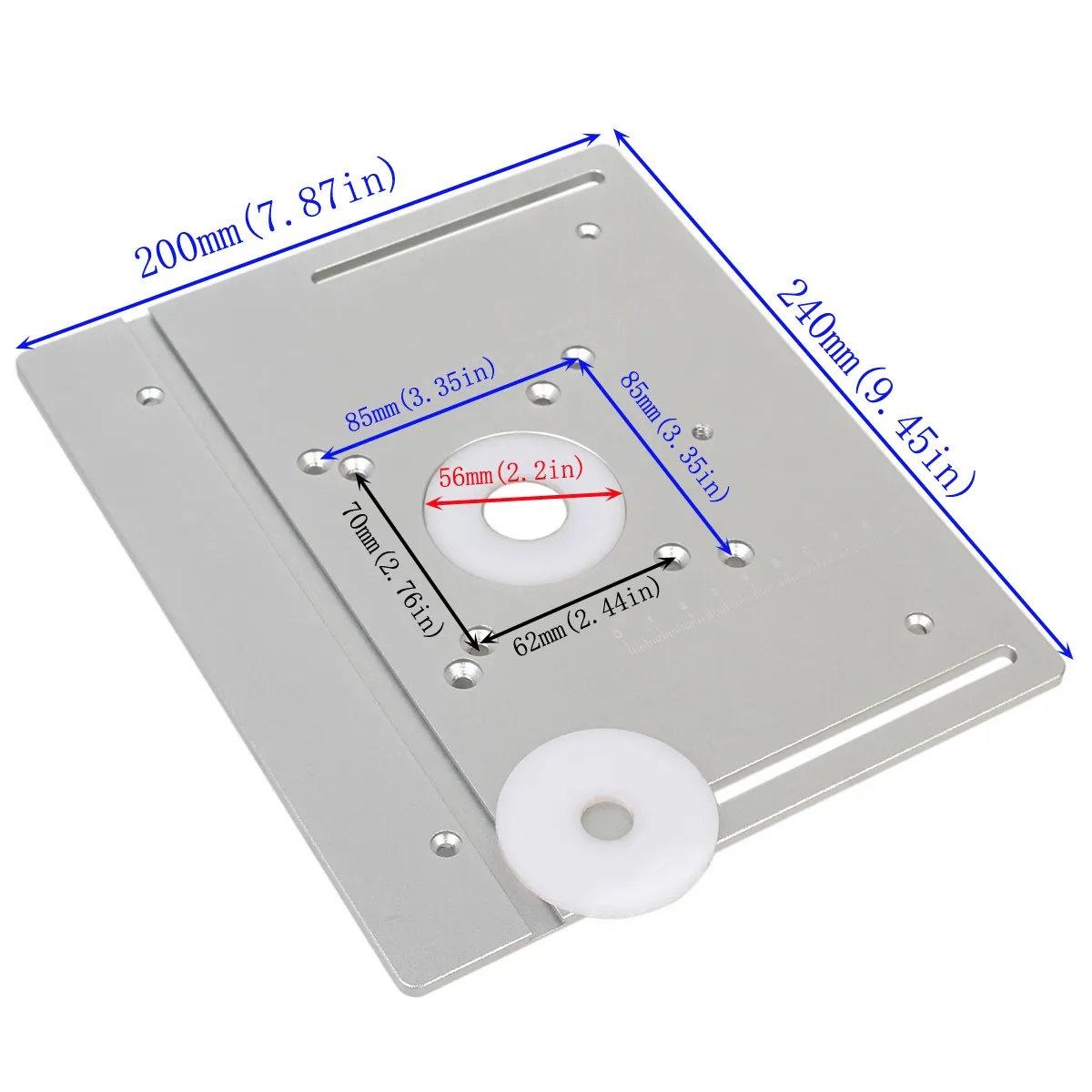 Aluminum Router Table Insert Plate with Miter Gauge 2.44x2.75 in ...