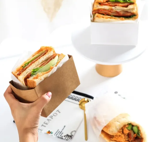 Kraft Cardboard Gift Boxes, Sandwich & Toast Bags: Thick Kraft Paper ...