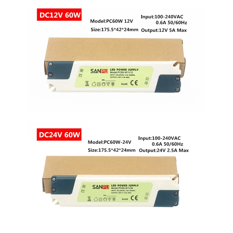 DHgate.com:12V/24V AC-DC Power Supply, 15W/35W/60W Transformer Adapter, 110V/220V to 12V LED ...