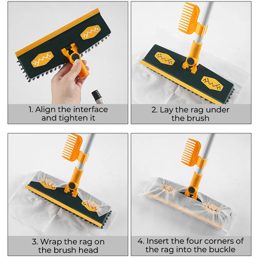 DHgate.com:Long Handle Flexible Mop - Reusable Bathroom Mop with ...