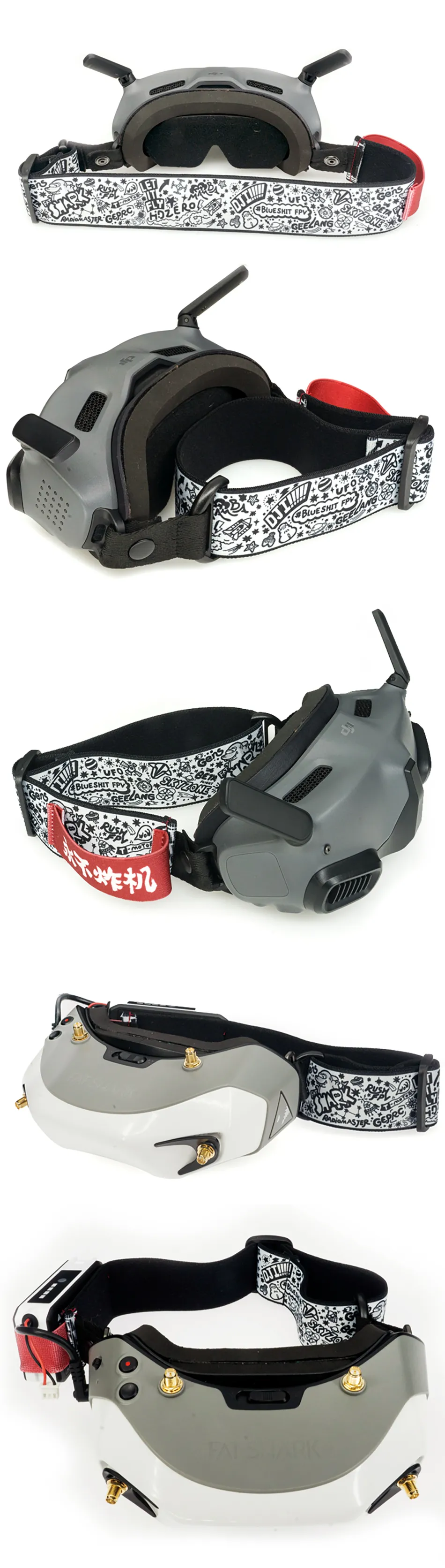 FPV Goggles Adjustable Head Strap with Battery Storage Compatible with ...
