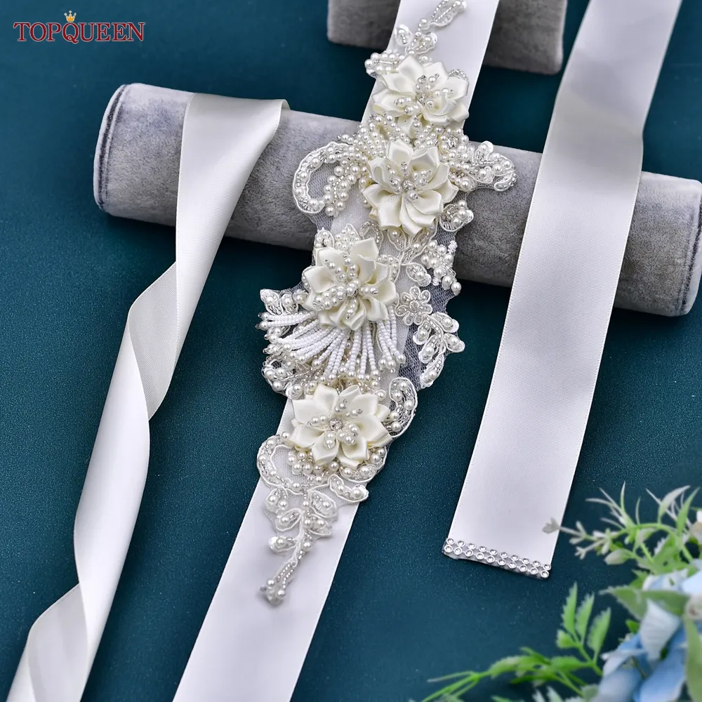 TOPQUEEN Luxury Bridal Belt, Pearl Belt for Wedding Dress, Ivory Bridal ...