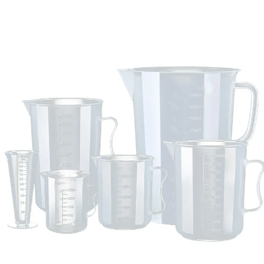 Chemical Resistant Plastic Measuring Jug - Transparent Beaker with Pour ...