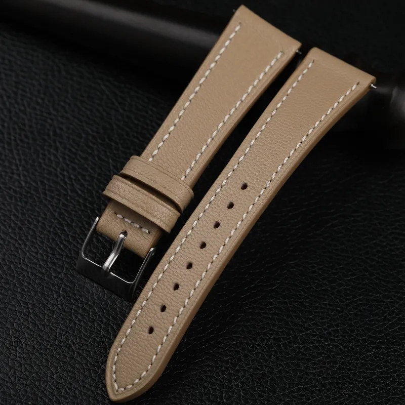 Handmade Goatskin Leather Watchband 18 19 20 21 22MM Vintage Ultra-Thin ...