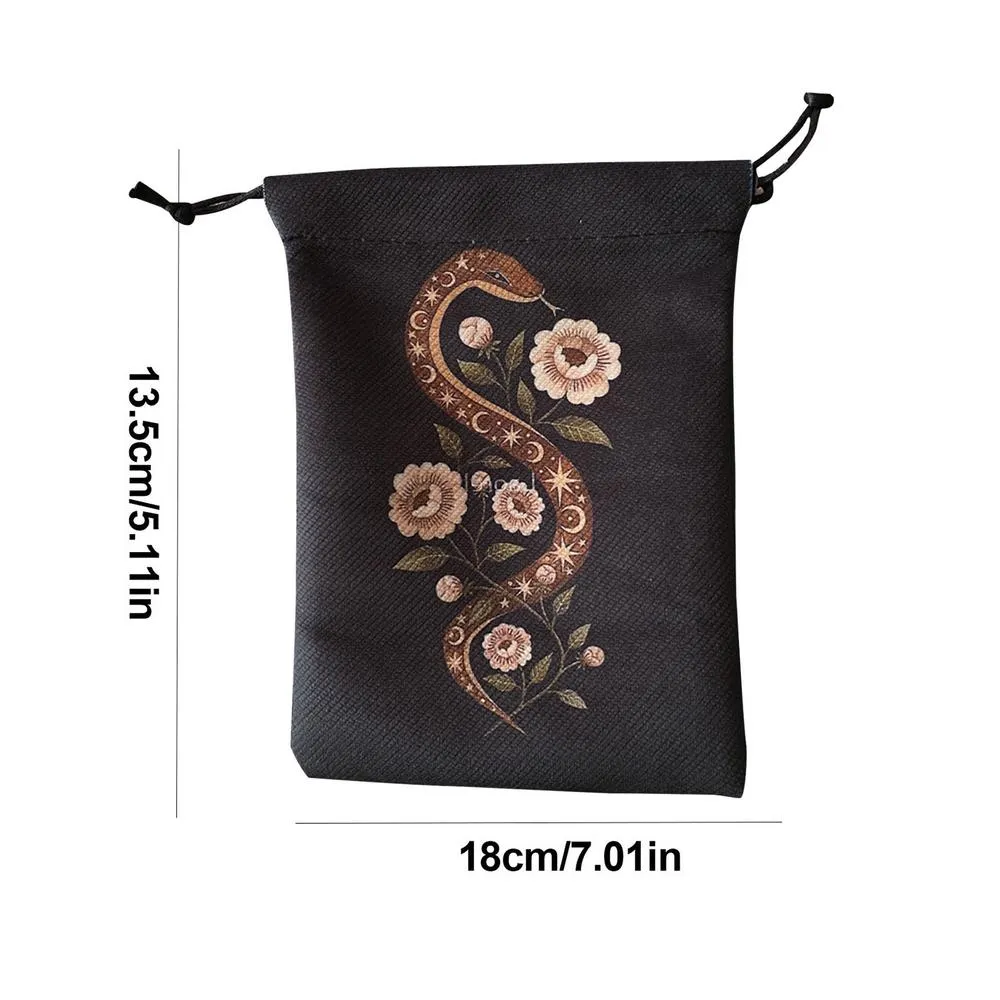 Tarot Card Pouches Drawstring Bag for Jewelry Glasses Dice Storage with ...