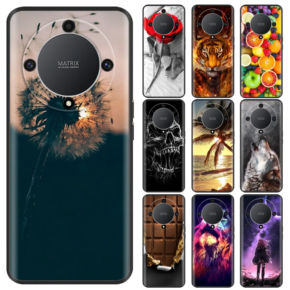For Honor X9a Case Cover 6.67 Beautiful Flower Silicone Capas For ...