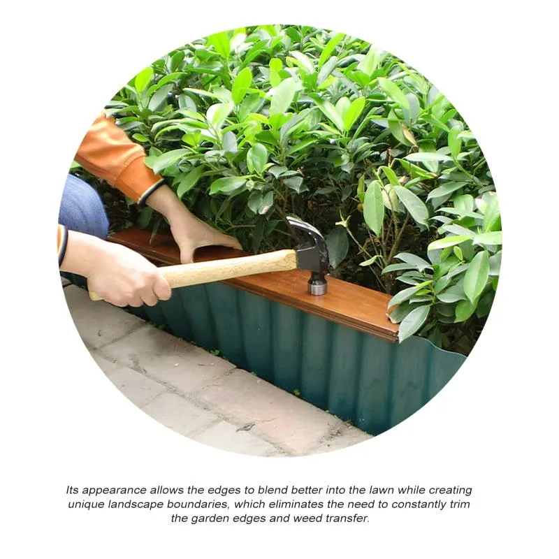 Landscape Edging Fence Flexible Border Roll, Green Plastic Lawn Barrier ...