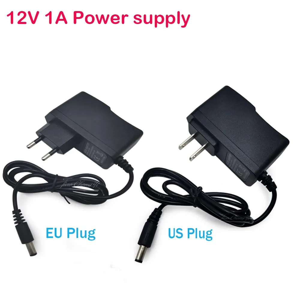 12W AC Power Adapter, 12V 1A 1000mA Power Supply EU Plug, 5.5mm x 2.1mm ...