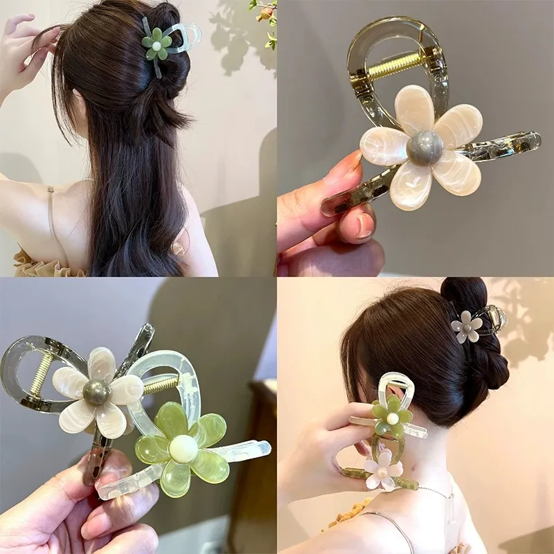 DHgate.com:2024 Gradient Flower Hair Claw Clips for Women - Sweet Girls ...