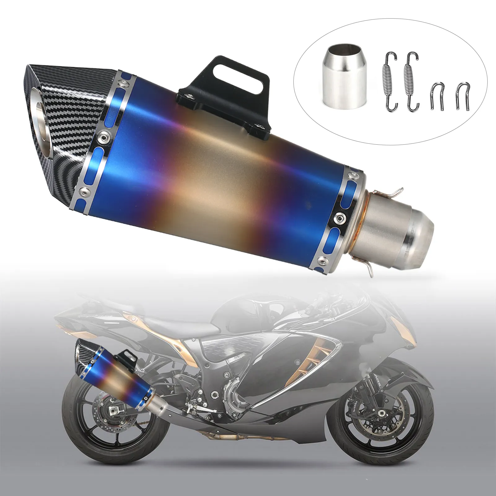 DHgate.com:1.5-2'' Inlet Motorcycle Exhaust Muffler Pipes Unversal Slip ...
