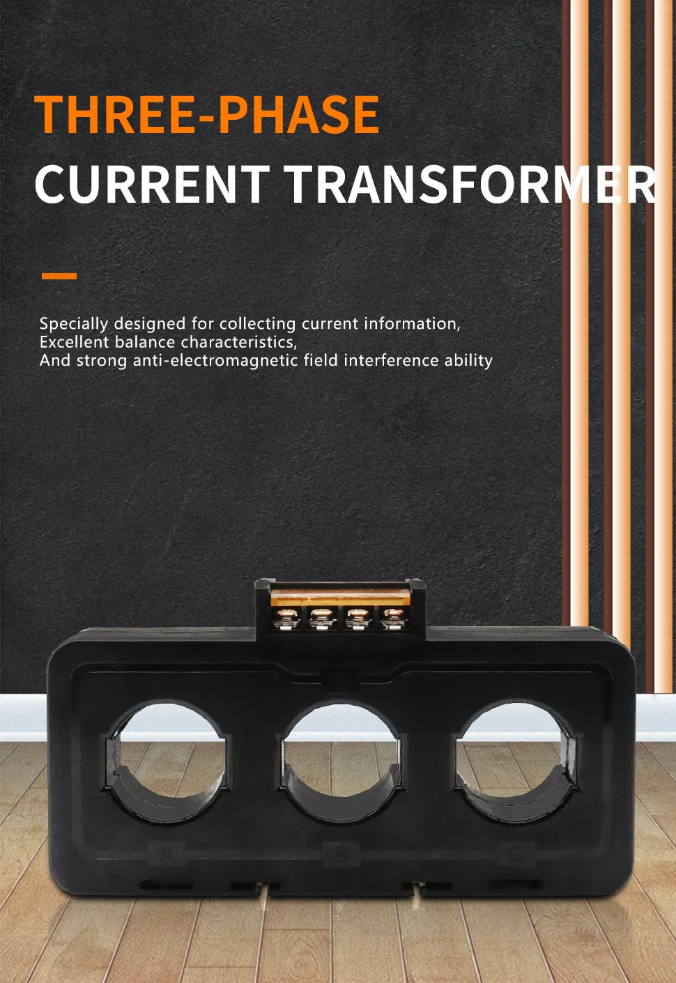 3 Phase Cable Current Transformer CT 0.5 Accuracy, 35mm Aperture, 100 ...