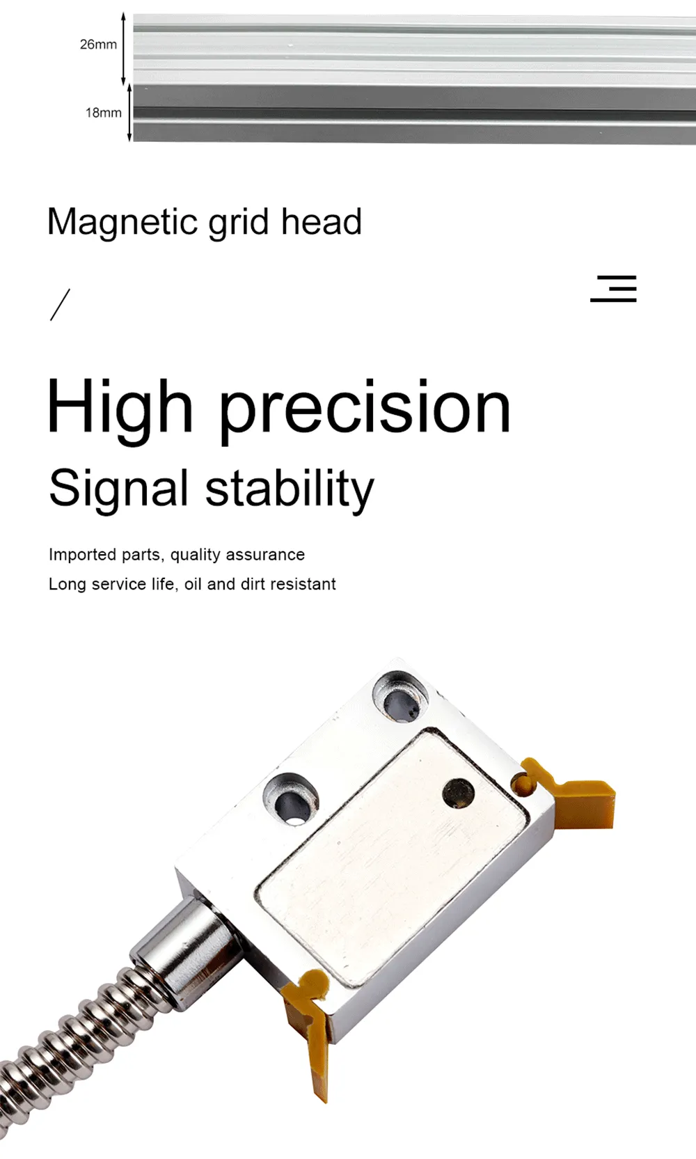 IP67 Waterproof High Precision Magnetic Scale Ruler Set: 5U 5V TTL ...