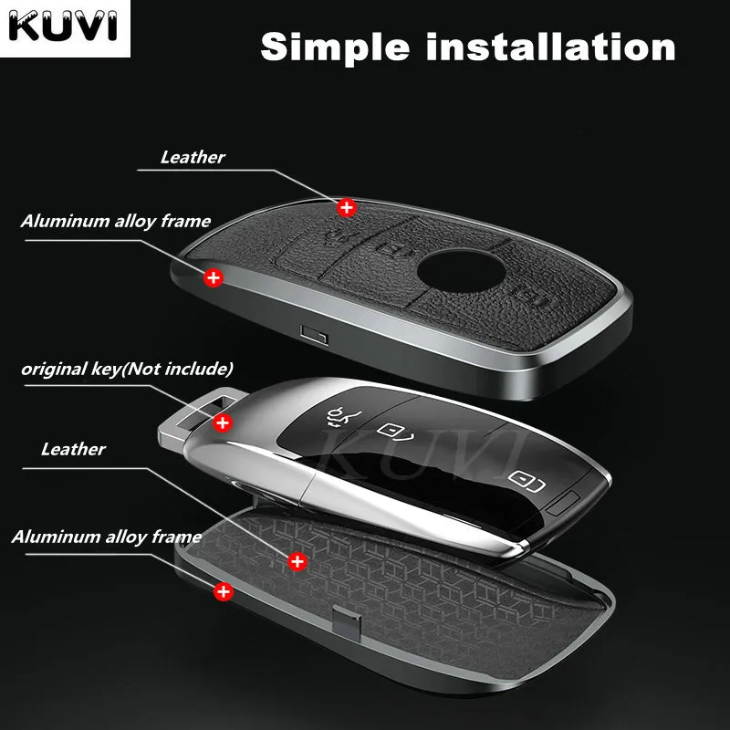 DHgate.com:Metallic Leather Car Key Case Cover Shell Fob for Mercedes A ...