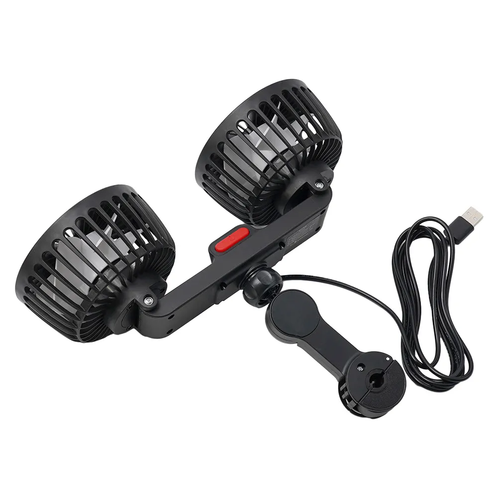 Dual Head Car Fan 5V USB Charging Universal Auto Cooling Cooler for ...