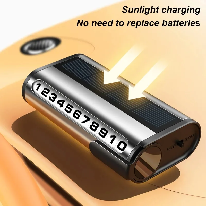Luminous Car Parking Number Plate Auto Parking Card with Solar Charging ...