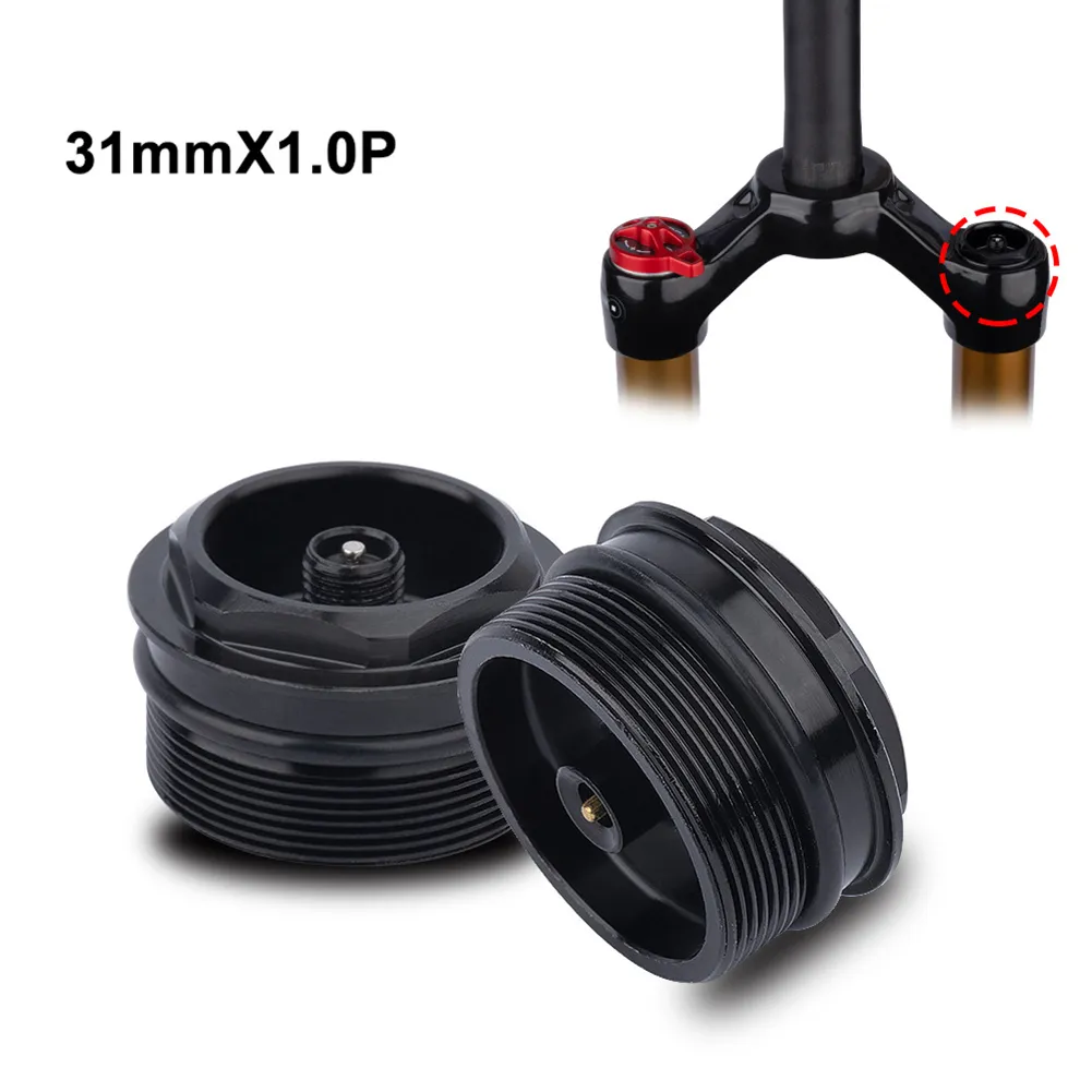 MTB Bike Front Fork Valve Nut Aluminum Threaded Cap 28.8xP1.0mm for 12 ...
