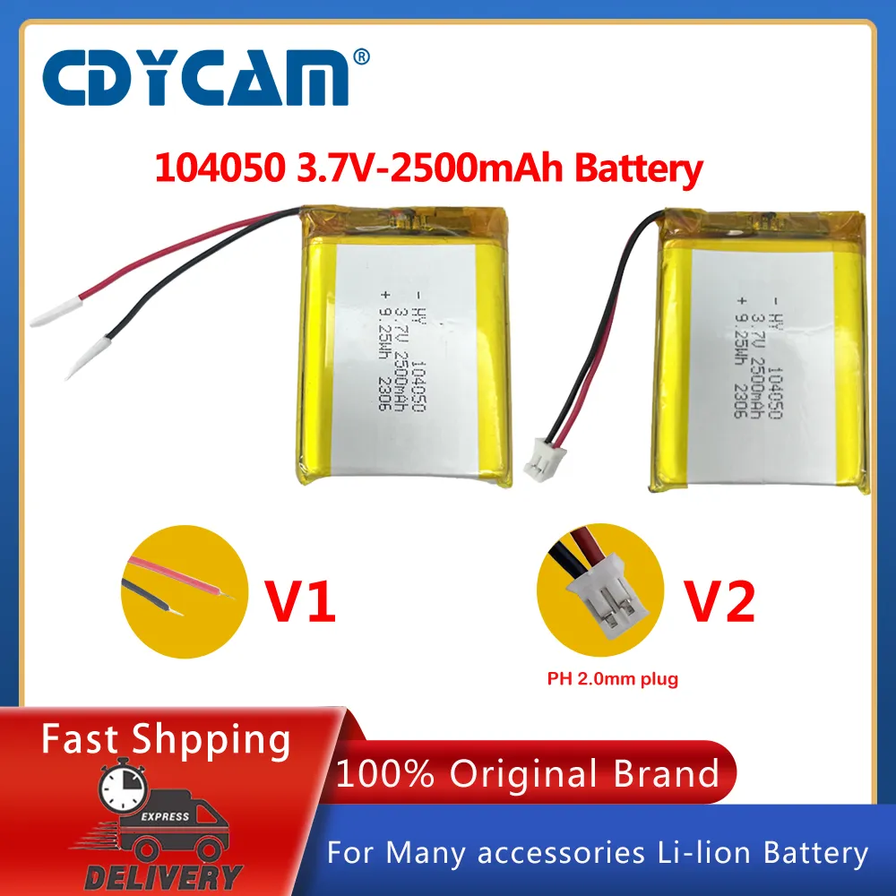 104050 3.7V 2500mAh Polymer Lithium Battery Rechargeable Battery For ...
