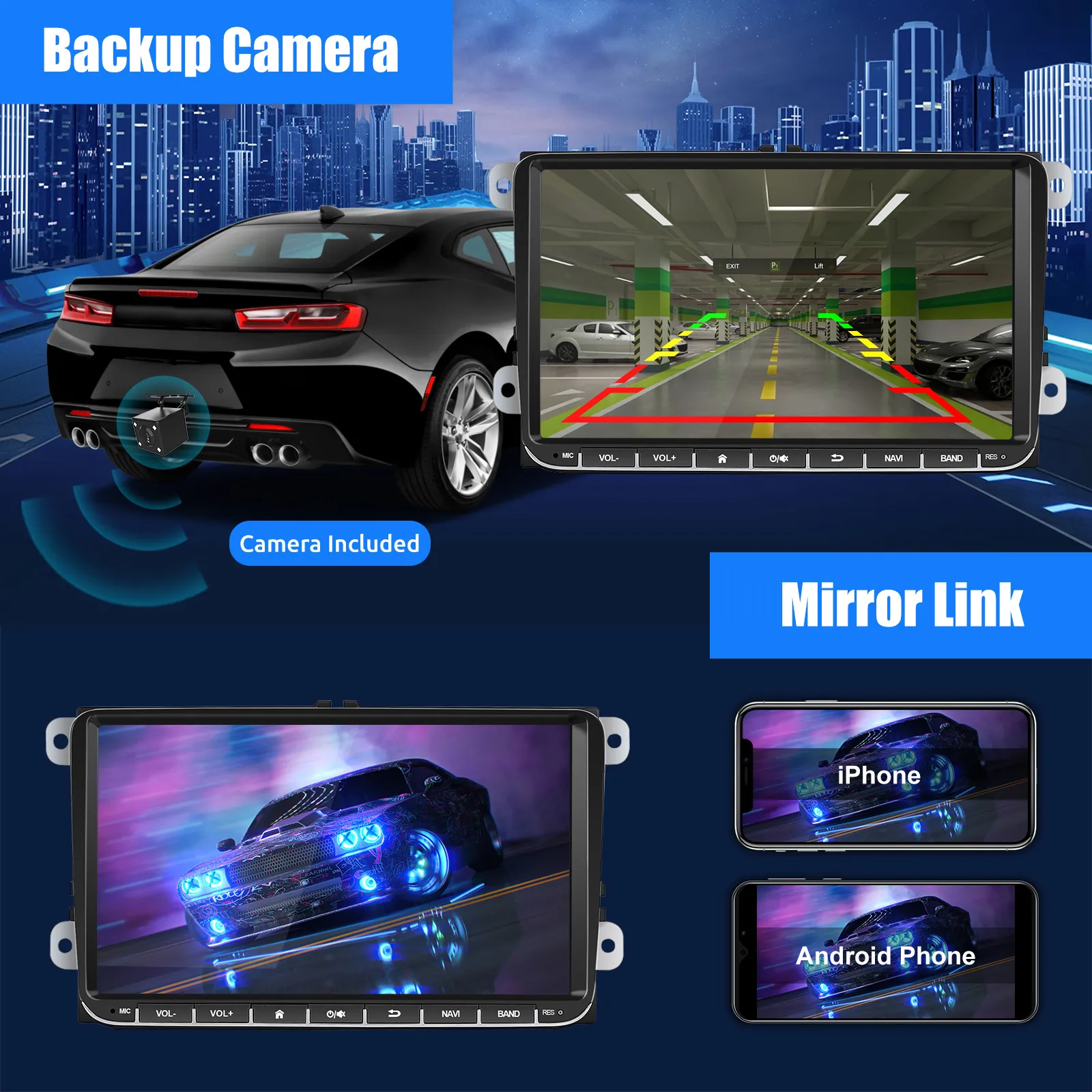 ESSGOO Android Car Radio 2 Din Multimedia Player 9 Inch Touch Screen ...