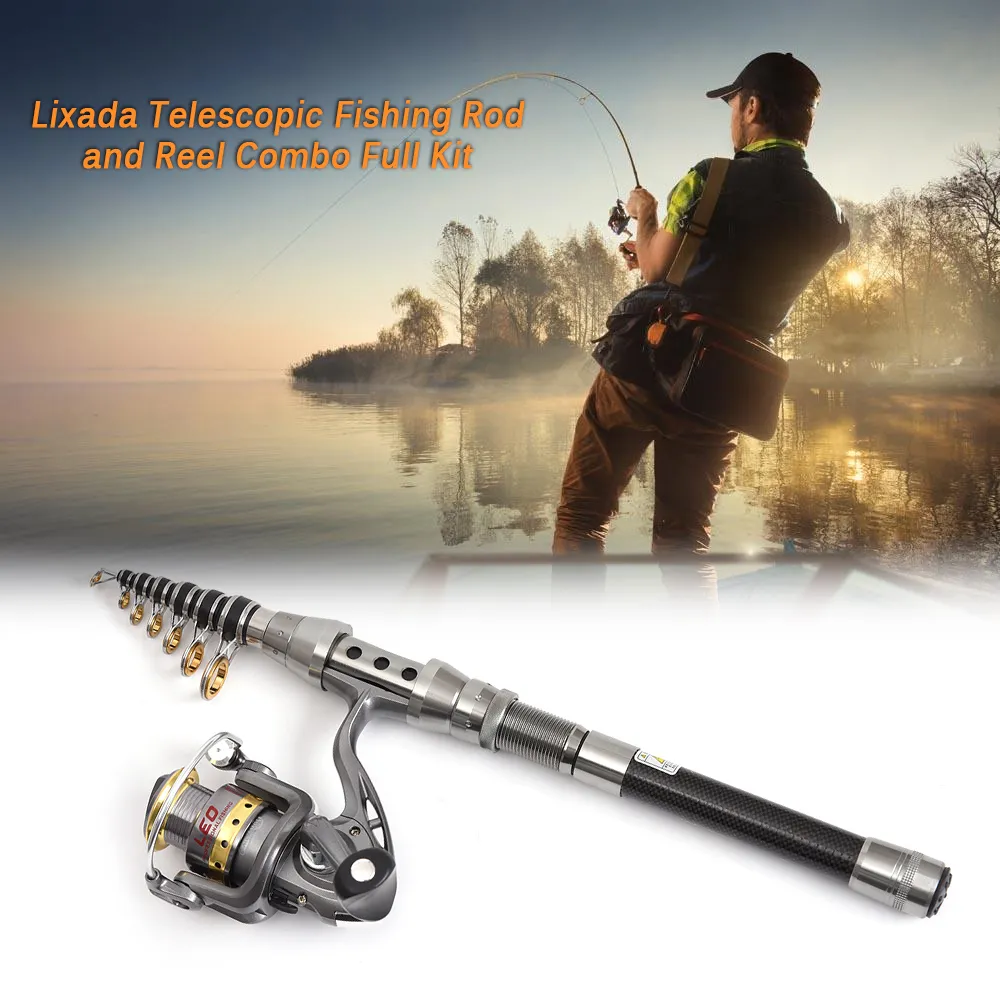 Telescopic Fishing Rod and Reel Combo Kit: Full Spin Fishing Gear Set ...