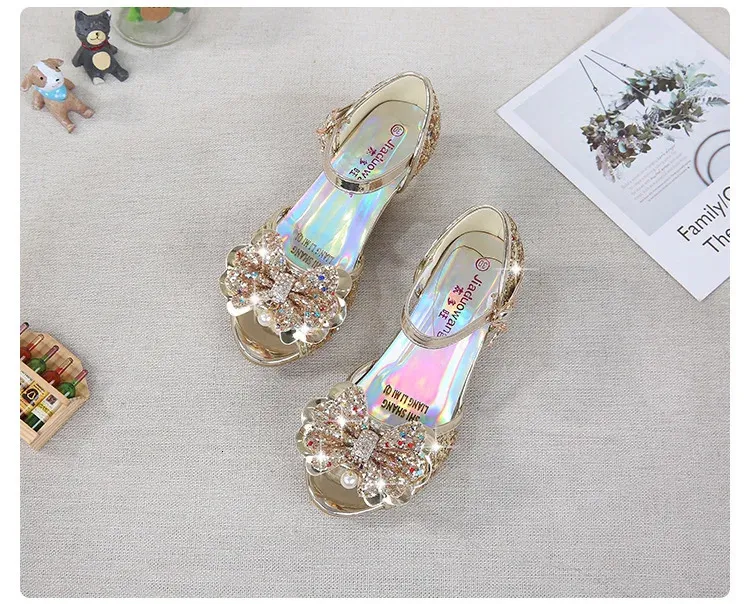 Sparkly Princess Sandals for Girls - Colorful Sequins, High Heels, Peep ...
