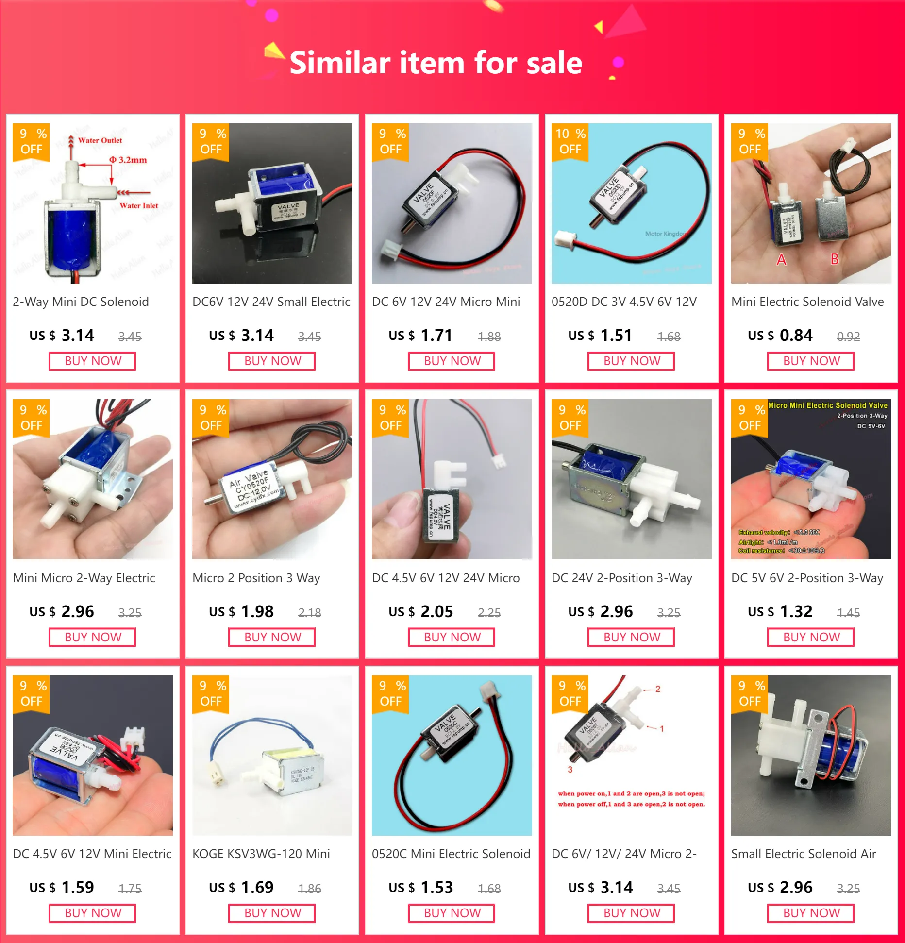 Micro Miniature Solenoid Valves Compact DC Electric Gas Air Flow Vent ...