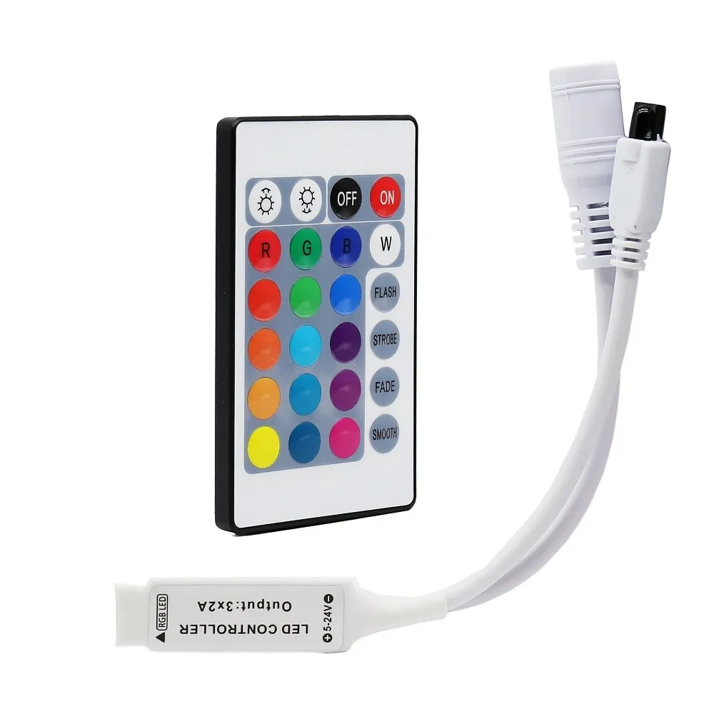 DHgate.com:24-Key IR RGB LED Strip Lights with Controller - Multicolor ...