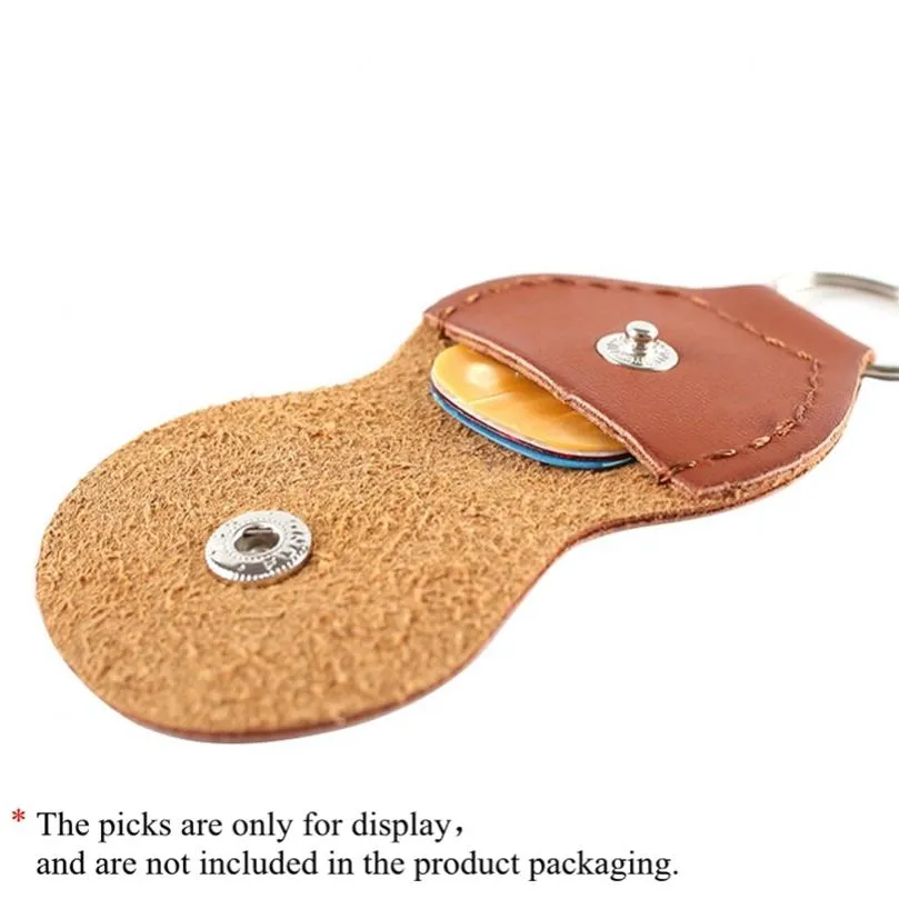 Premium Keychain Guitar Picks Holder Case: Durable PU Leather Plectrum ...