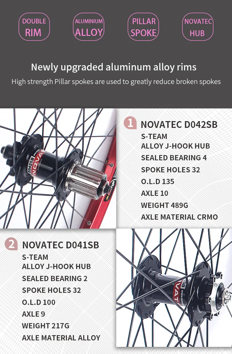 Sunringle Mountain Bike Wheel Set 27.5inch MTX33 MTB Aluminum Alloy ...