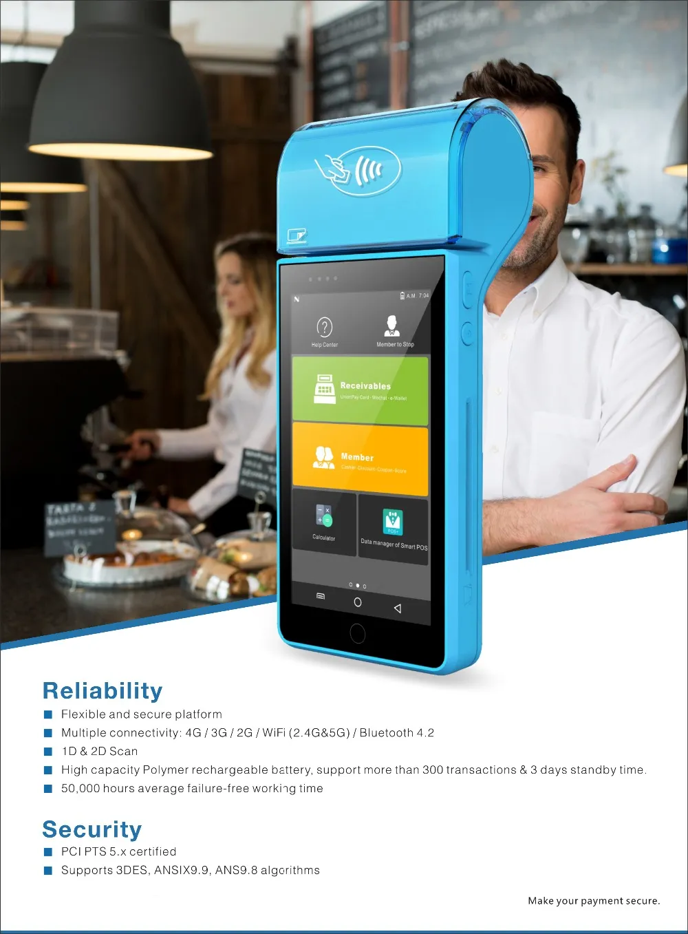 5 4G Android Mini POS System with Built-in Printer, Bluetooth, & Wi-Fi ...