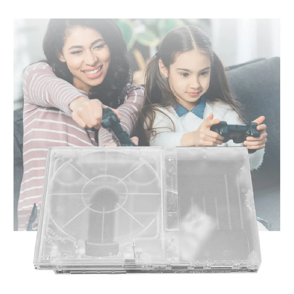Crystal Clear Flip Top Replacement Shell Case For PS2 Slim 2024 Console ...