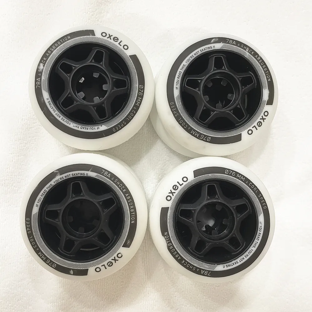 Outdoor Inline Skate Wheels - 76mm x 24mm Durable 78A Freestyle Skating ...