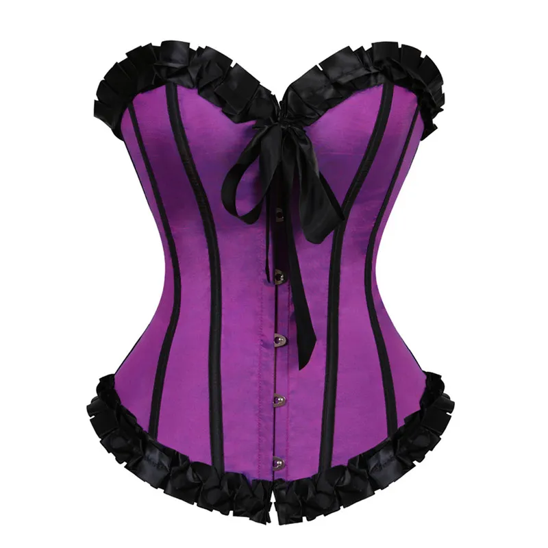 DHgate.com:Plus Size Satin Overbust Corset: Retro Lace Ruffles 2024 ...