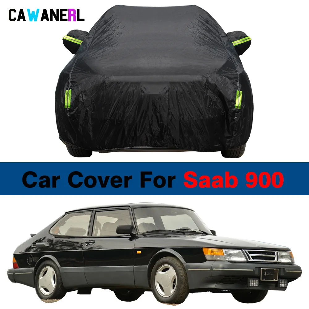 Saab 900 Car Cover, Anti-UV Full Waterproof Black Outdoor Protection ...