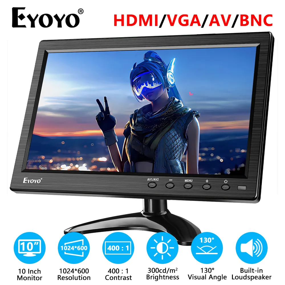 DHgate.com:Eyoyo 10" HD TFT Monitor with Speaker, 1024x600 Display, AV ...