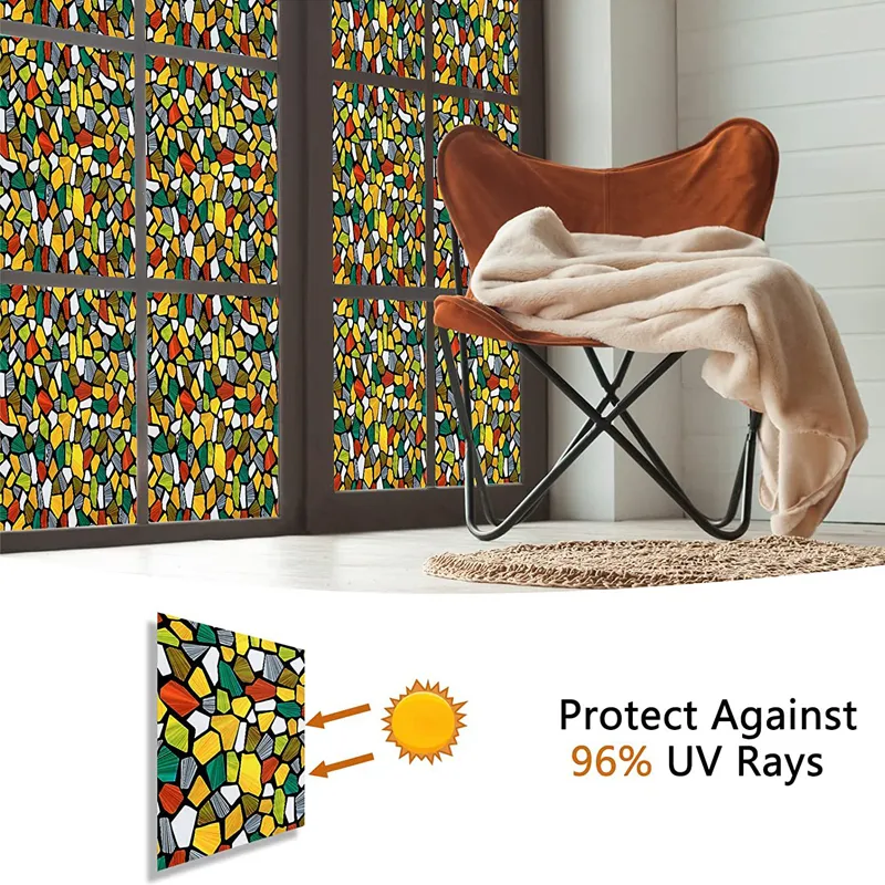 Stained Glass Stickers for Windows, Decorative Window Film: Anti-Look ...