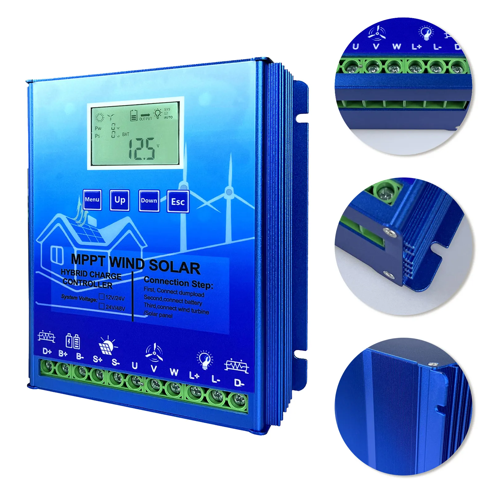 MPPT solar wind power system Controller - 12V/24V / 48V - 3000W to ...