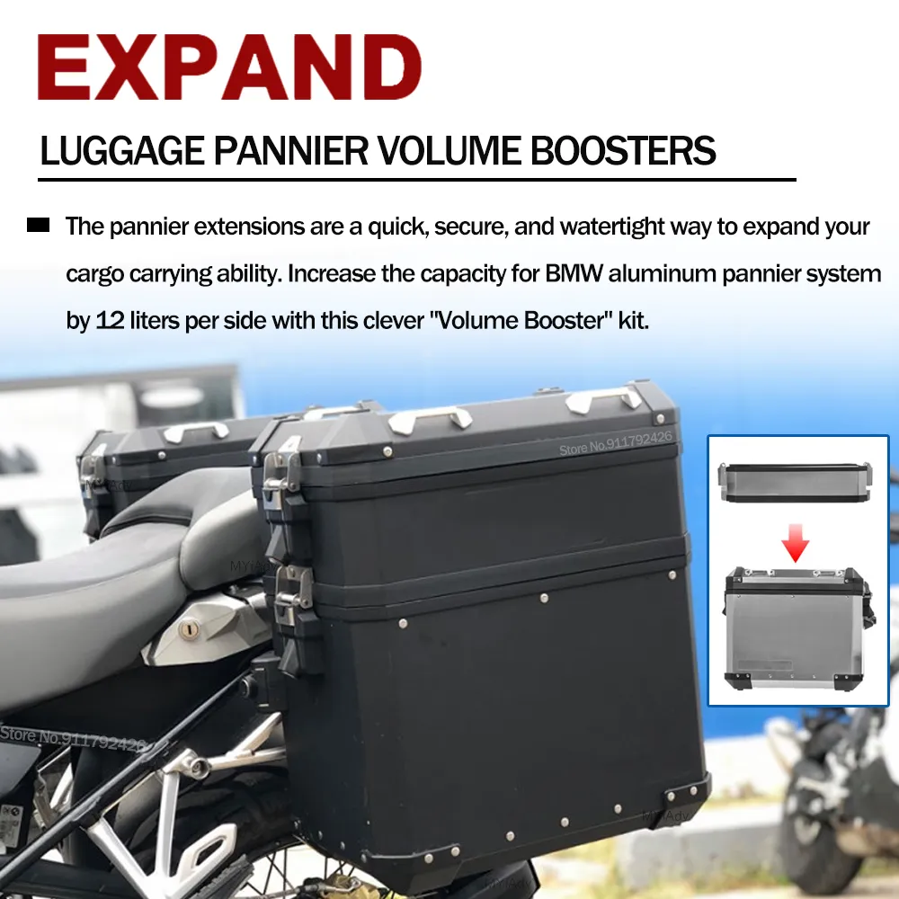 Motorcycle Saddlebags Pannier Volume Booster Luggage Aluminum Side ...