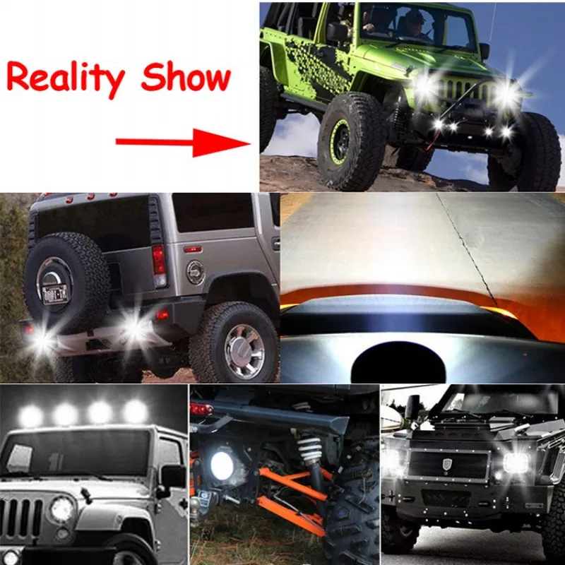 42W 14LED Round LED Work Light for Motorcycle SUV Truck Front Spotlight ...