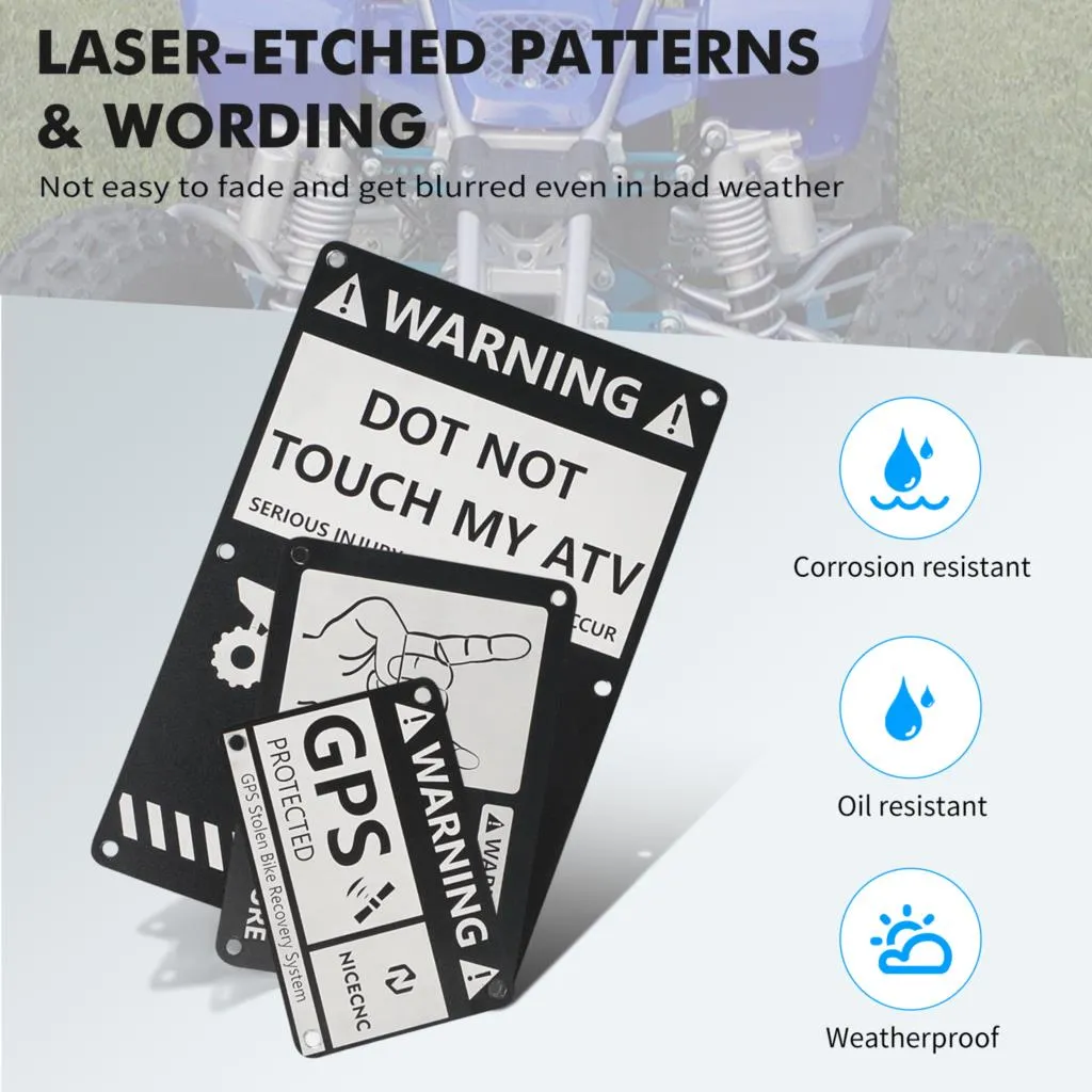 DHgate.com:3Pcs Red Anodized Aluminum ATV Warning Tags Kit for Yamaha ...