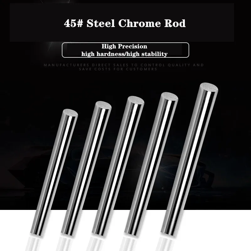 Precision 3D Printer Linear Rods - Chrome Plated Steel Shaft, Cylinder ...