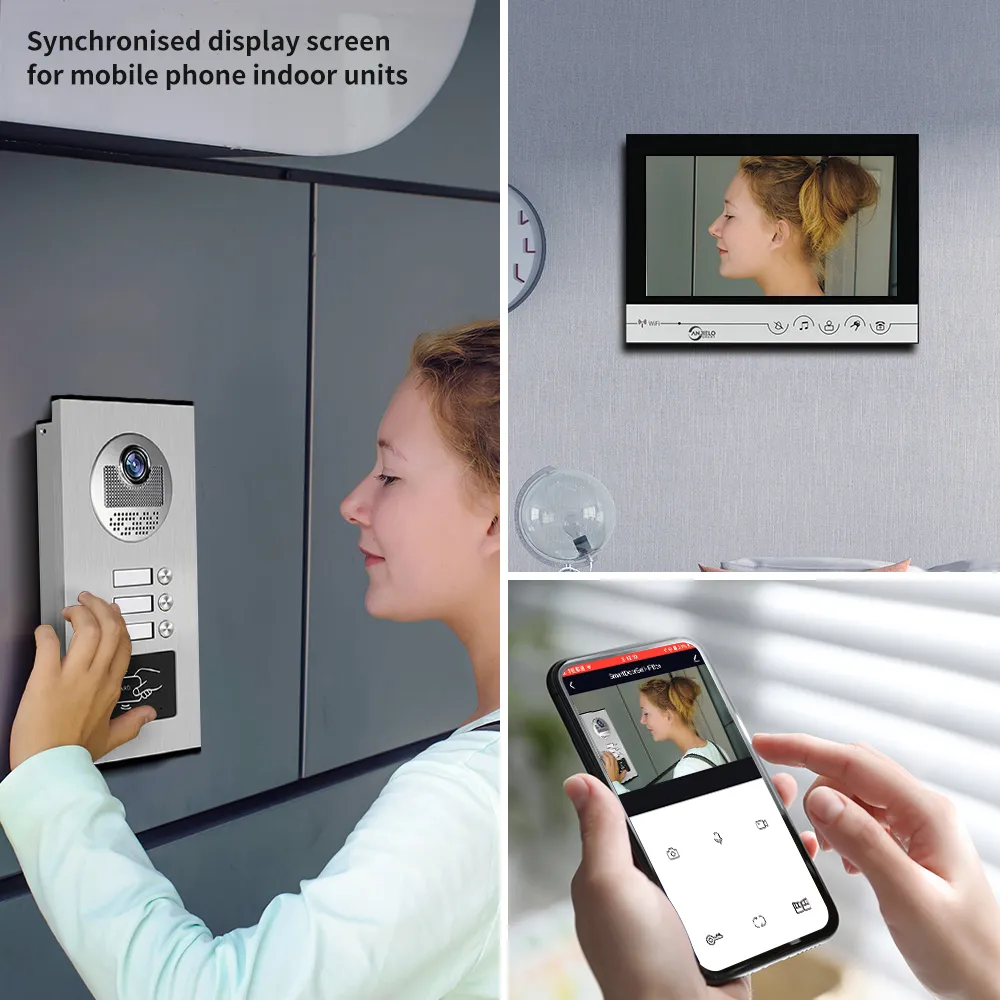 DHgate.com:Tuya Smart 7" Video Intercom Doorbell, Wireless 2/3/4/6-Unit Intercom System with ...