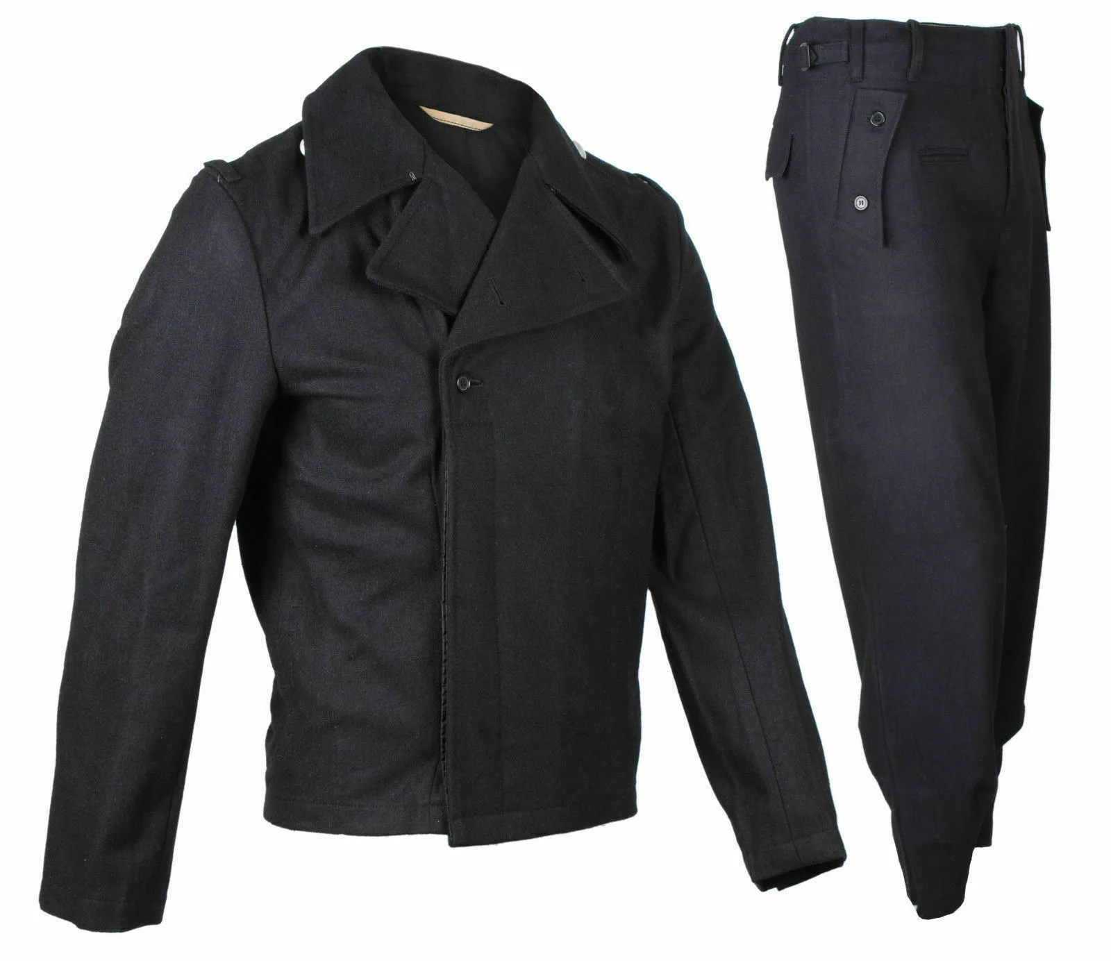 Military Style Trousers & Panzer Jacket Set: WWII German Elite Black ...