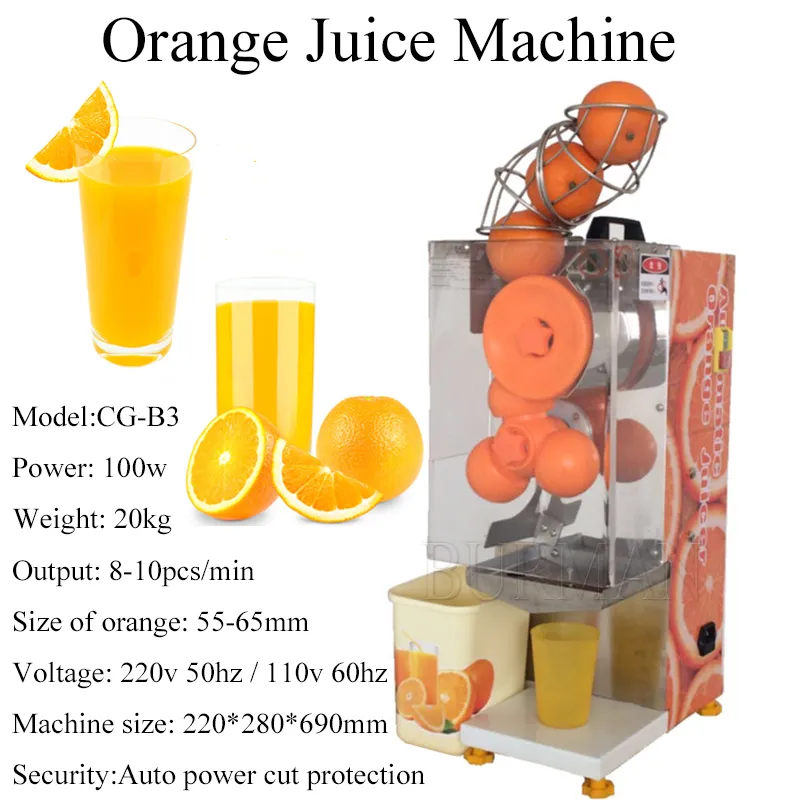 Electric Orange Juice Squeezer Machine - 8-10 Oranges/min, Automatic ...