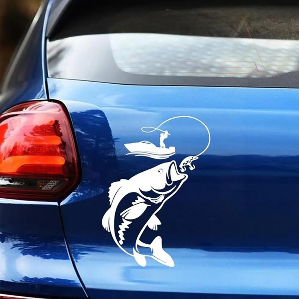 Car Stickers And Decals, Fishing Fisherman Reflective Vehicle Decor ...