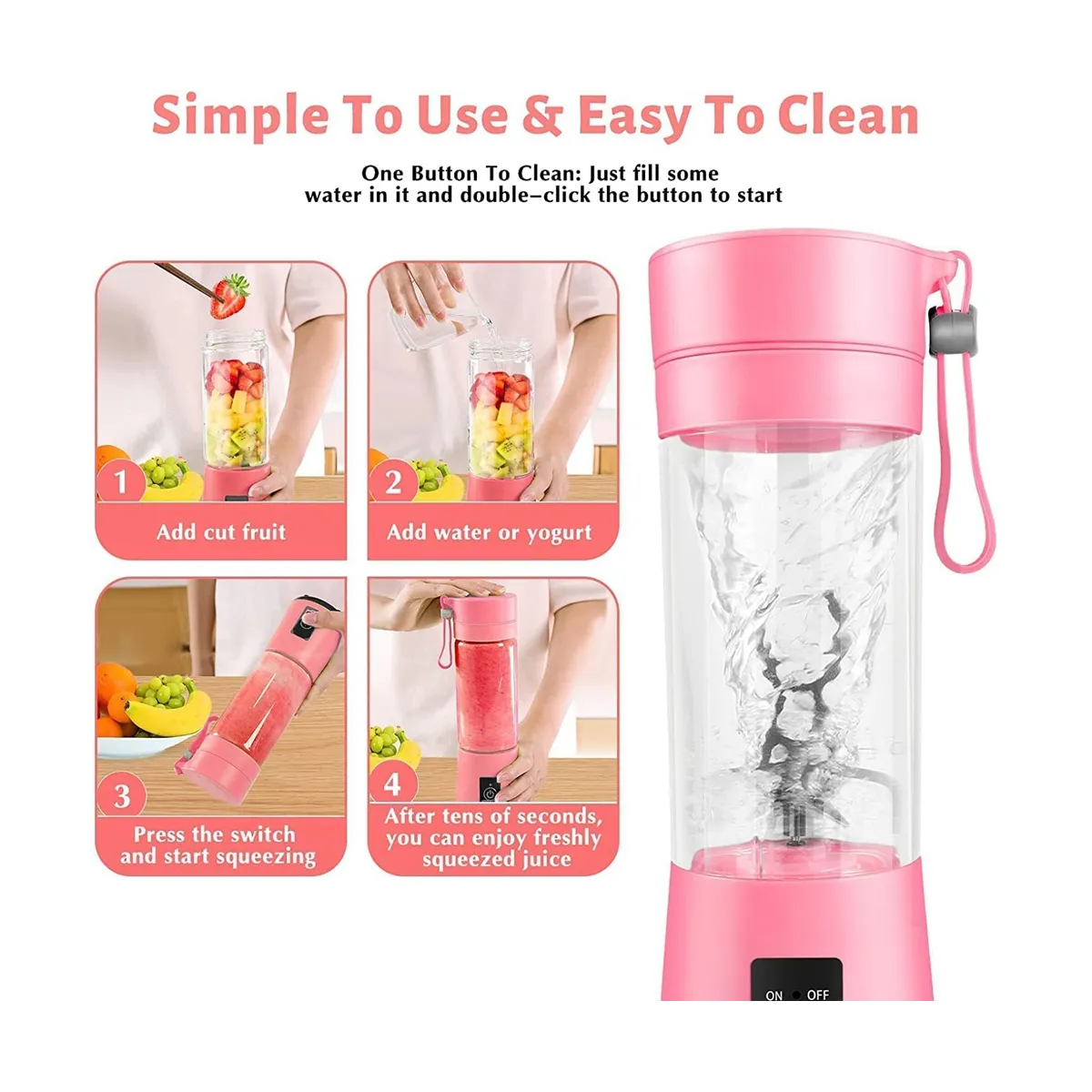 Rechargeable USB Mini blender 3d with 6 Blades for...