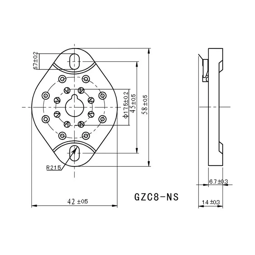 Black Ceramic Octal Tube Socket GZC8-NS for KT88 EL34 6CA7 5AR4 GZ34 ...