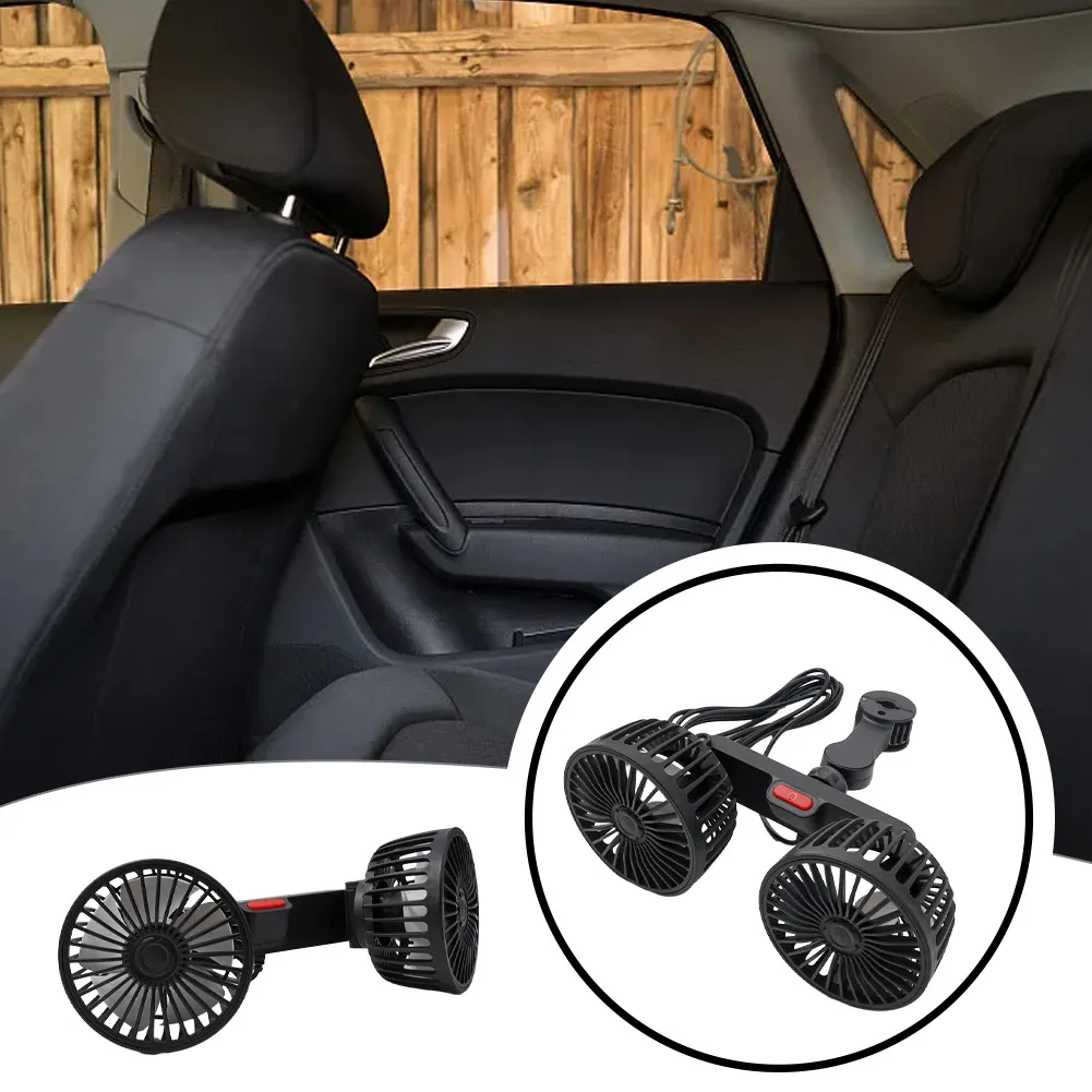 Dual Head Car Fan 5V USB Charging Universal Auto Cooling Cooler for ...