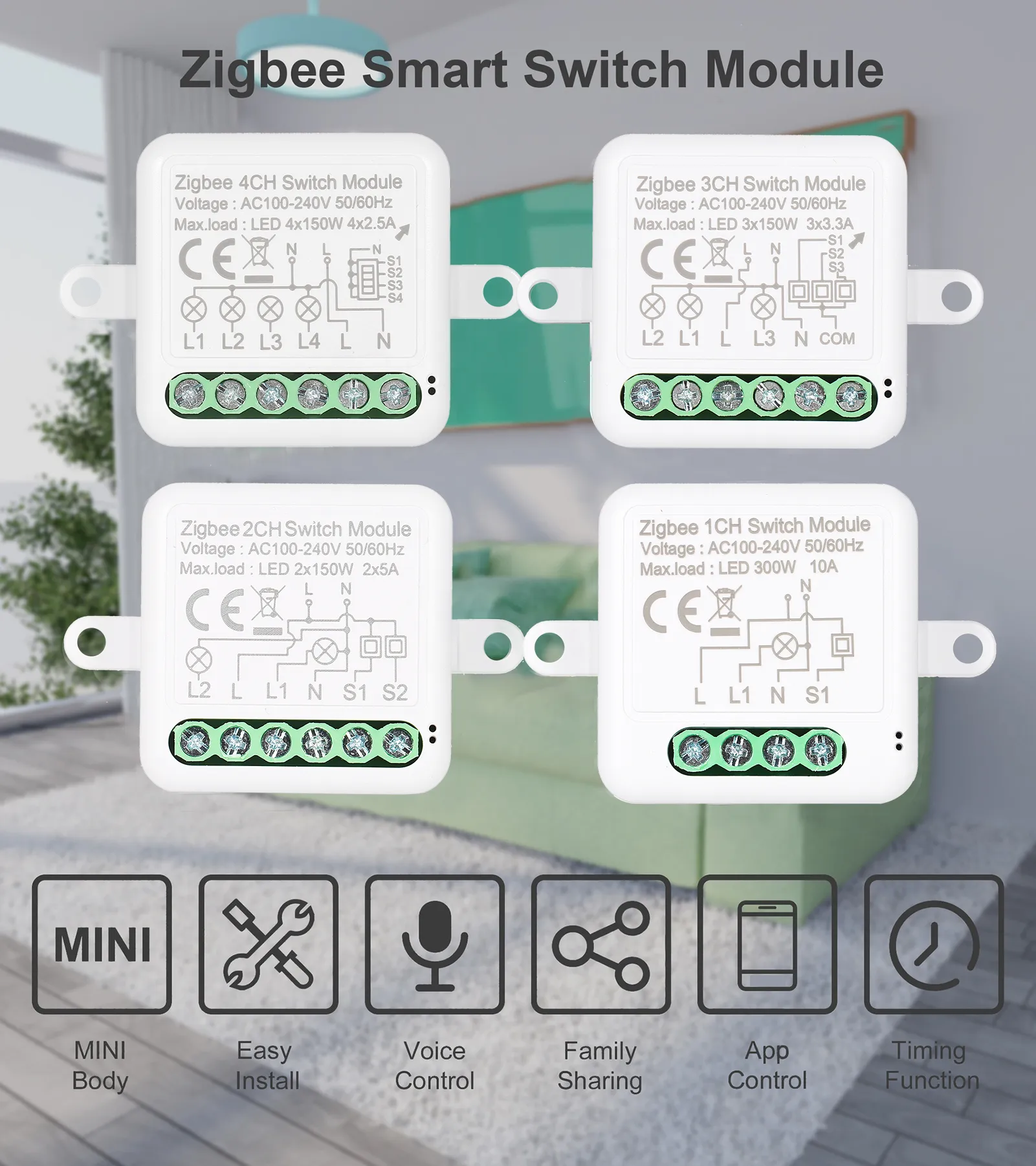 DHgate.com:Smart Zigbee Mini 1/2/3/4CH Switch Relay Module for Smart ...