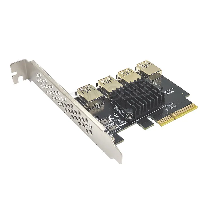 DHgate.com:Lightning-Fast PCIe Riser Card: 10G PCIE 1-to-4 USB3.0 PCI-E ...